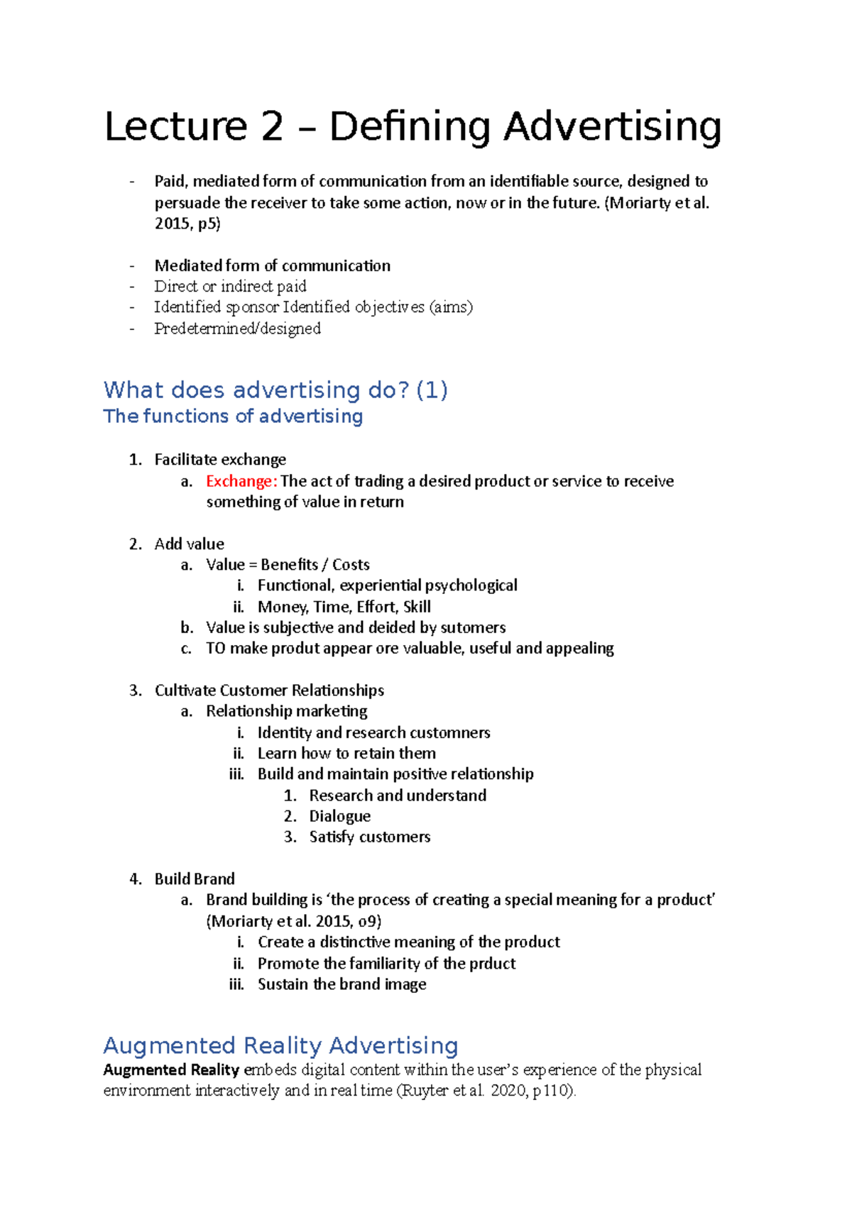 Lecture 2 - Media and Advertising - Lecture 2 – Defining Advertising ...