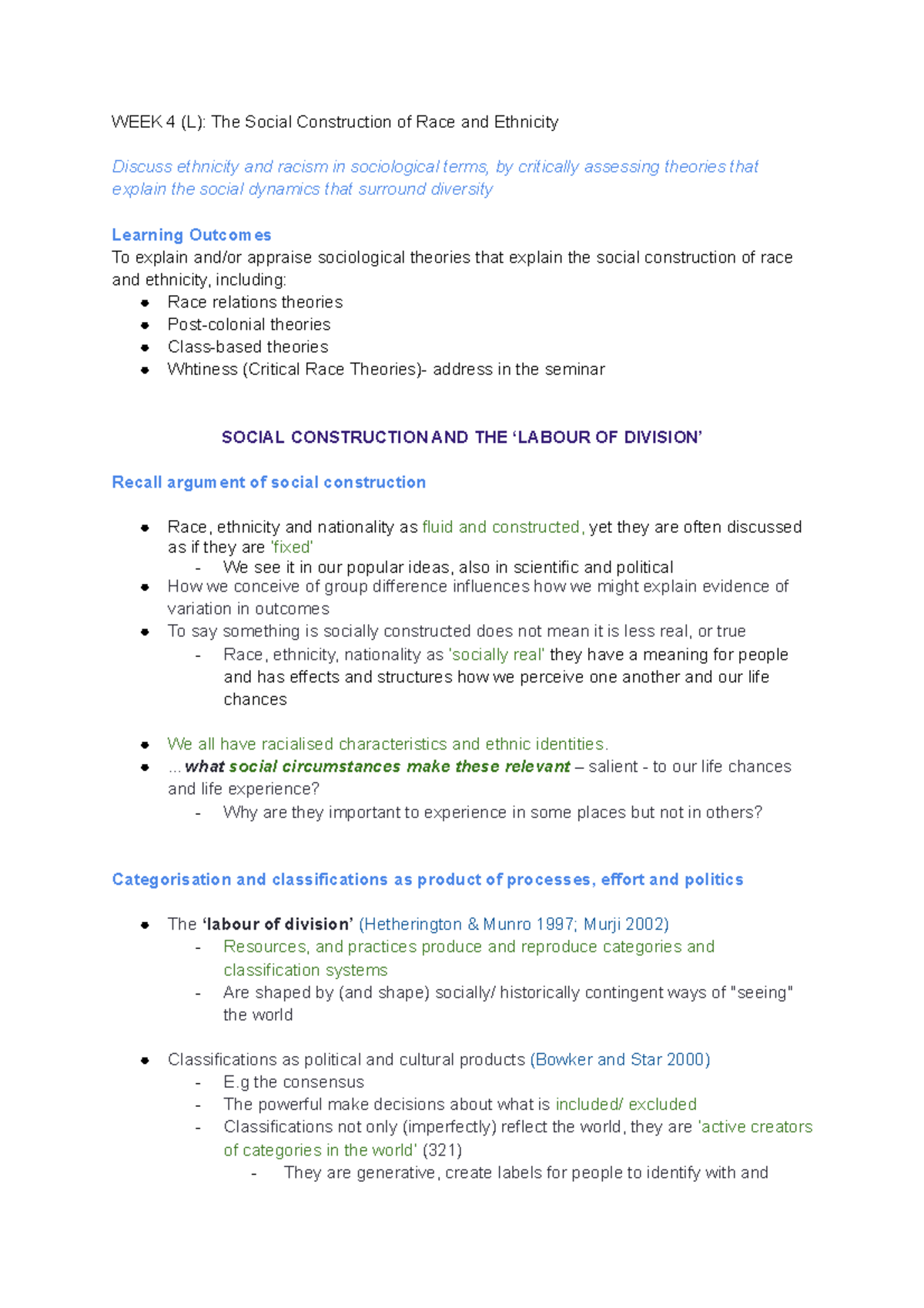 WEEK 4 (L) The Social Construction of Race and Ethnicity - WEEK 4 (L ...