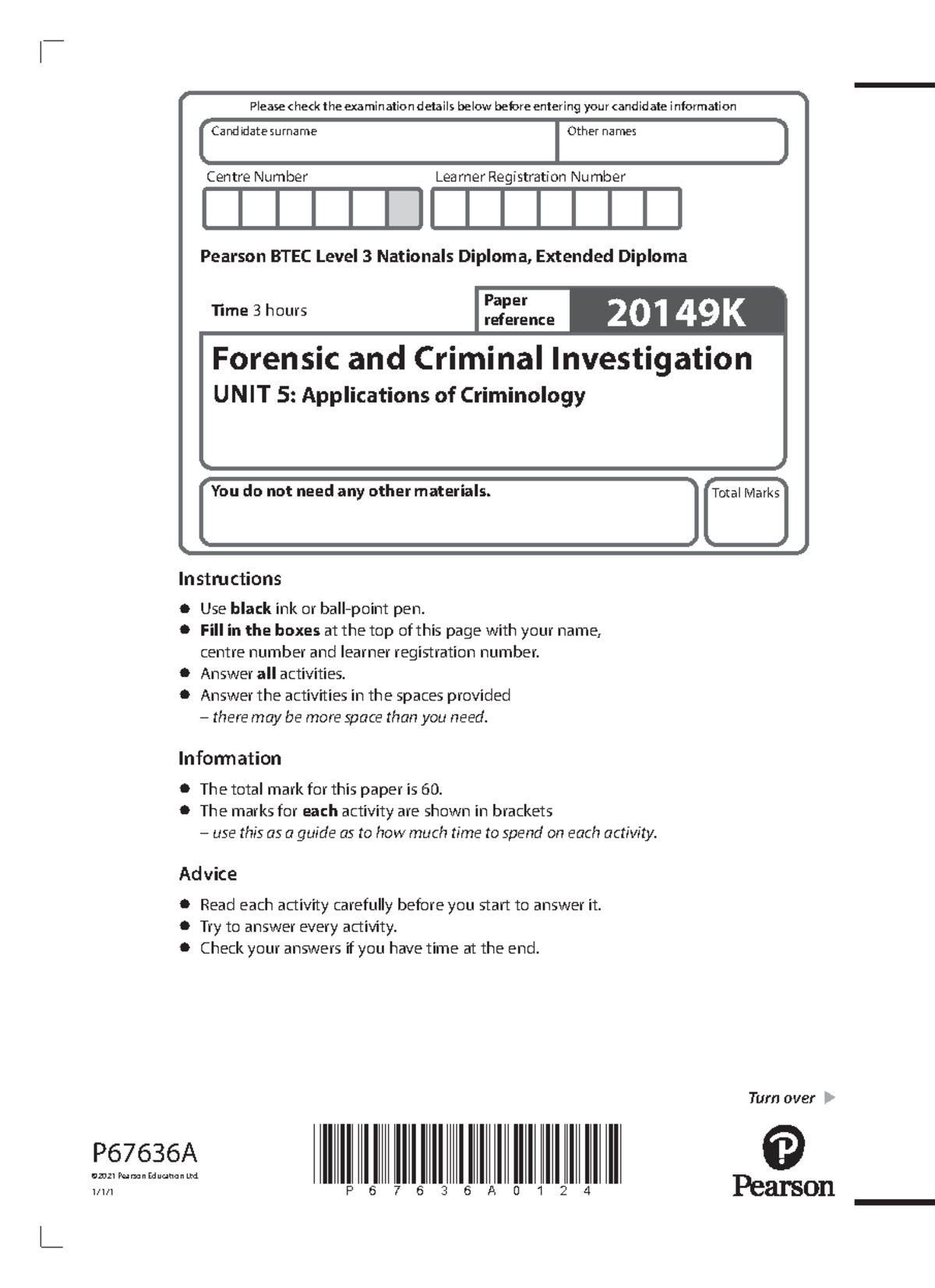 2014 9 K Unit5 que 2022 - Centre Number Learner Registration Number ...