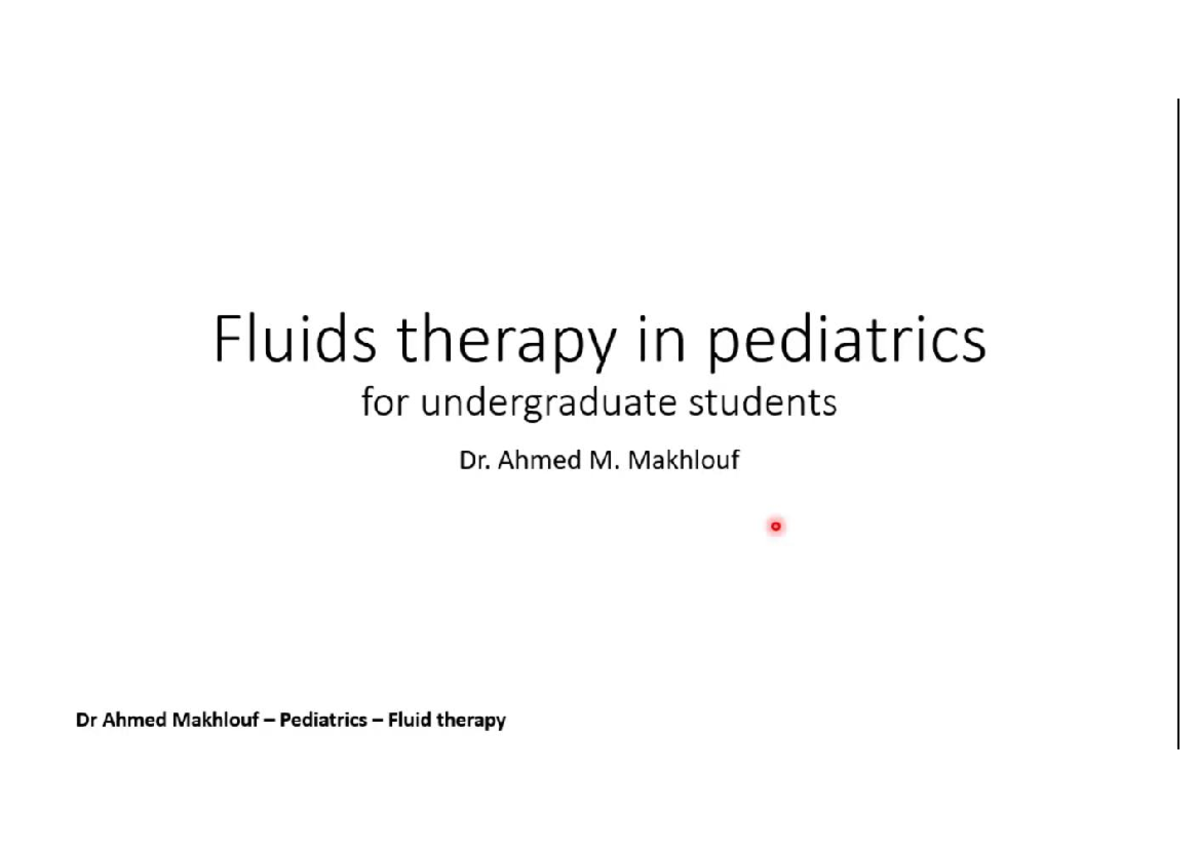 Pediatric sec 2 ]art 1 - Biochemistry - Fluids therapy in pediatrics ...