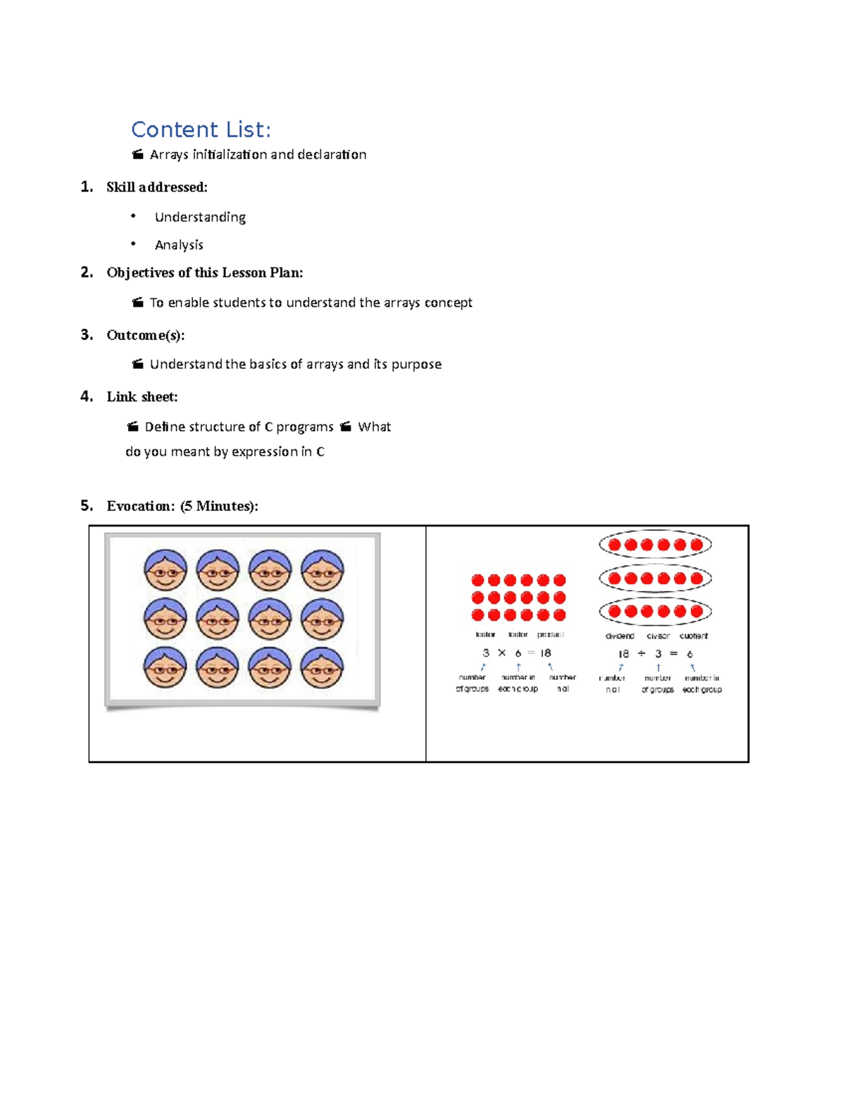 Content List - Content List: Arrays initialization and declaration 1 ...