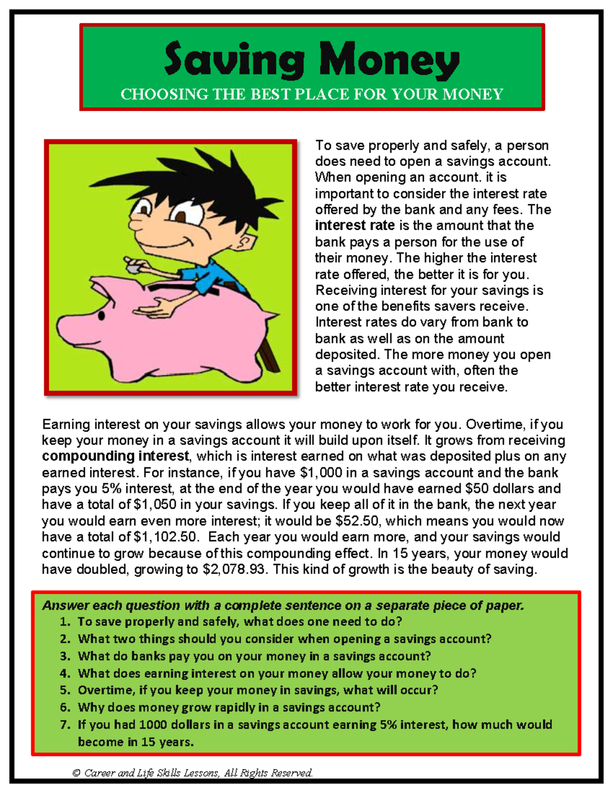 6 Saving Money Part 2 - Nothing much but it just some homework or ...