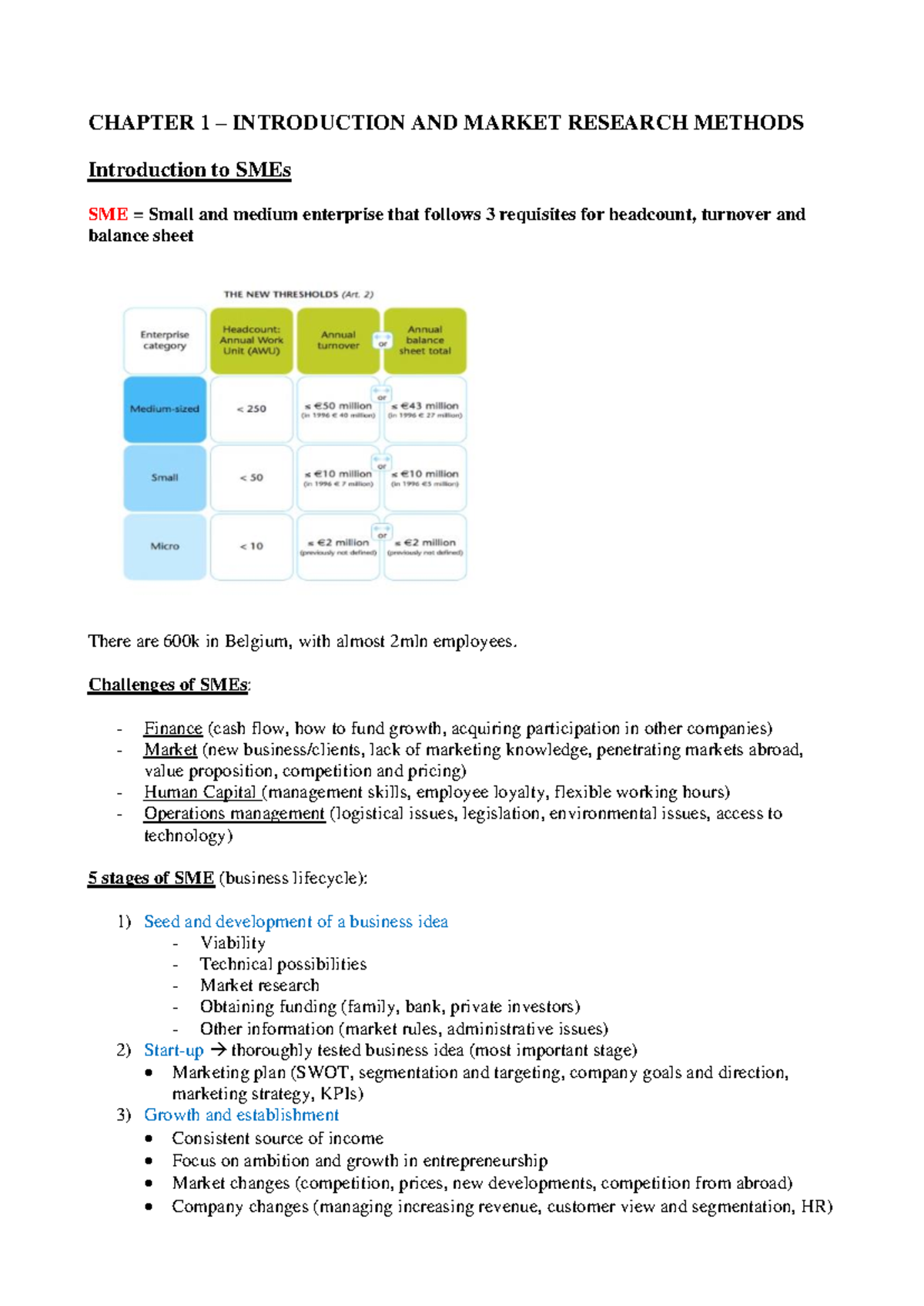 Appunti SME's - Notes about SME applied market research - CHAPTER 1 ...