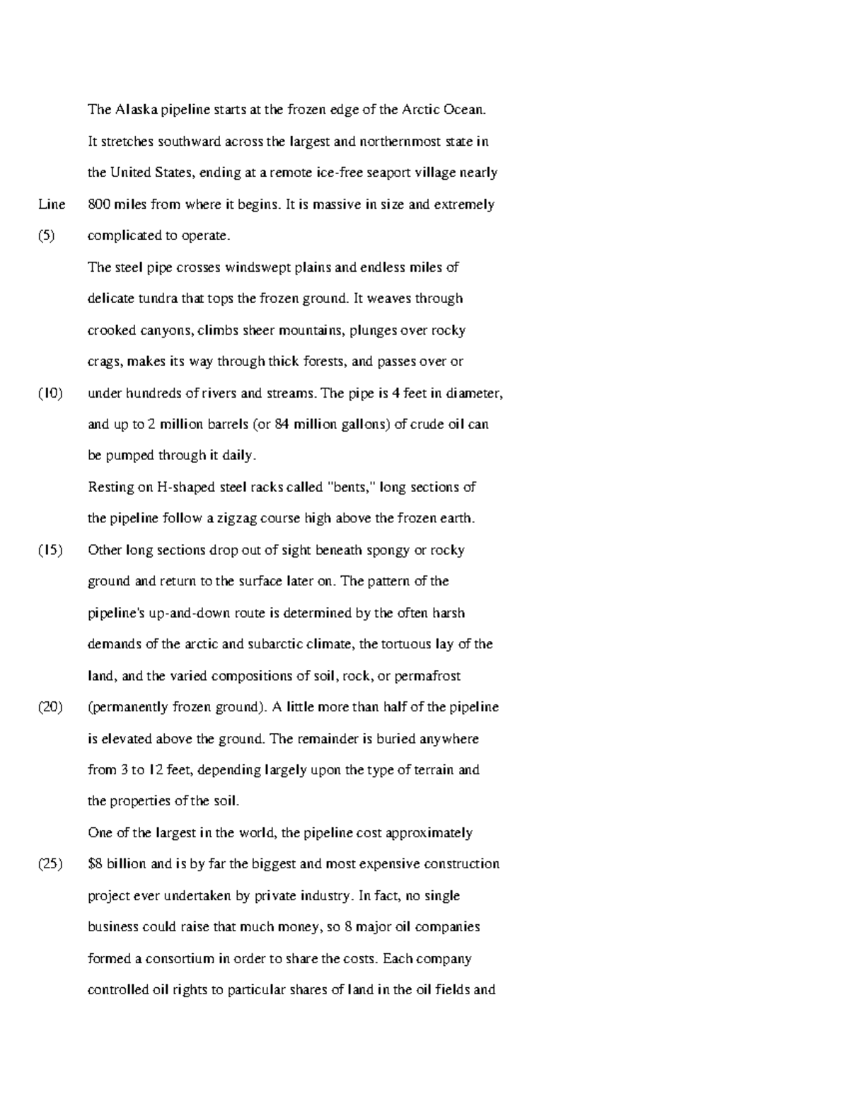 ELPT reading test Kenia - The Alaska pipeline starts at the frozen edge ...