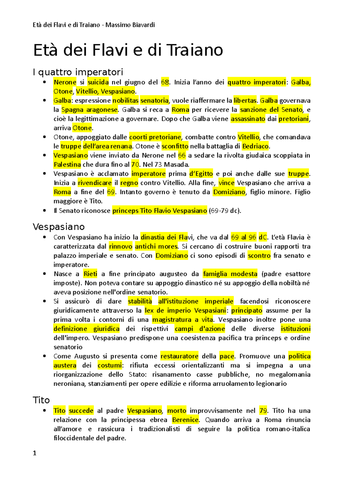 Età dei Flavi e di Traiano - Inizia l’anno dei quattro imperatori ...