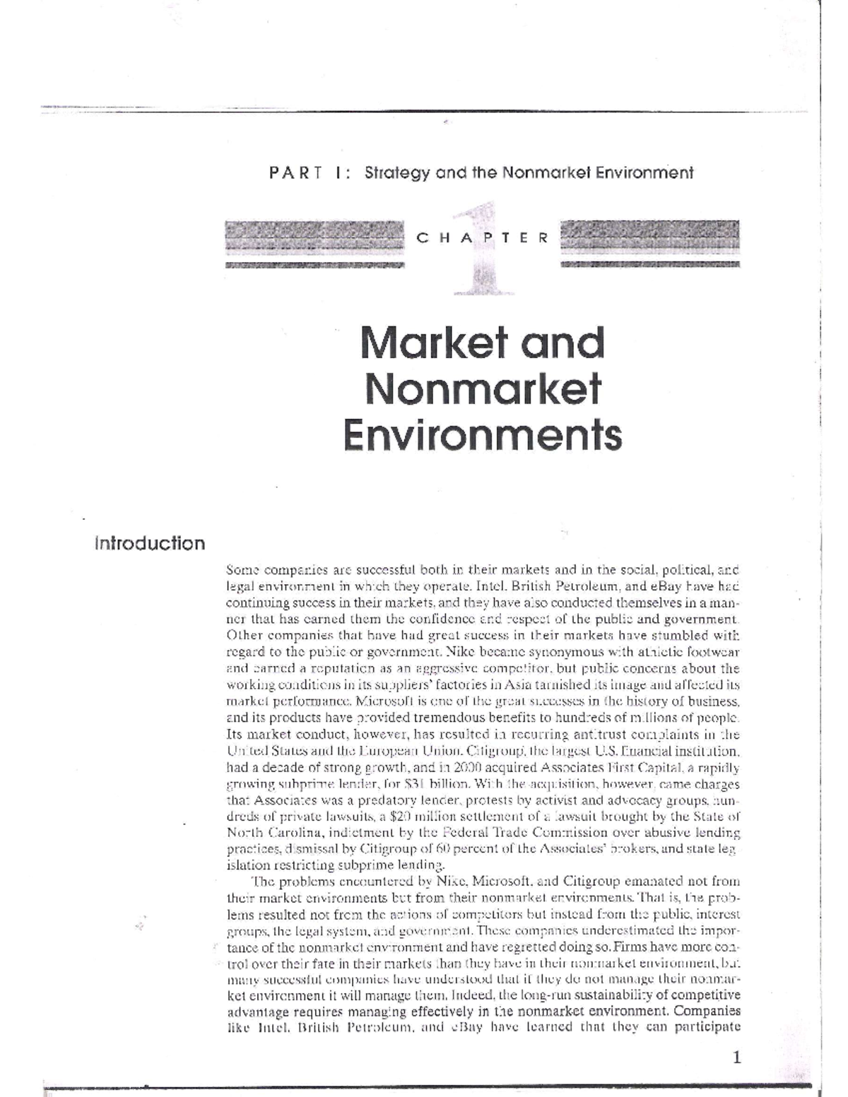 Market and Nonmarket Environment of Business - BandG - Studocu