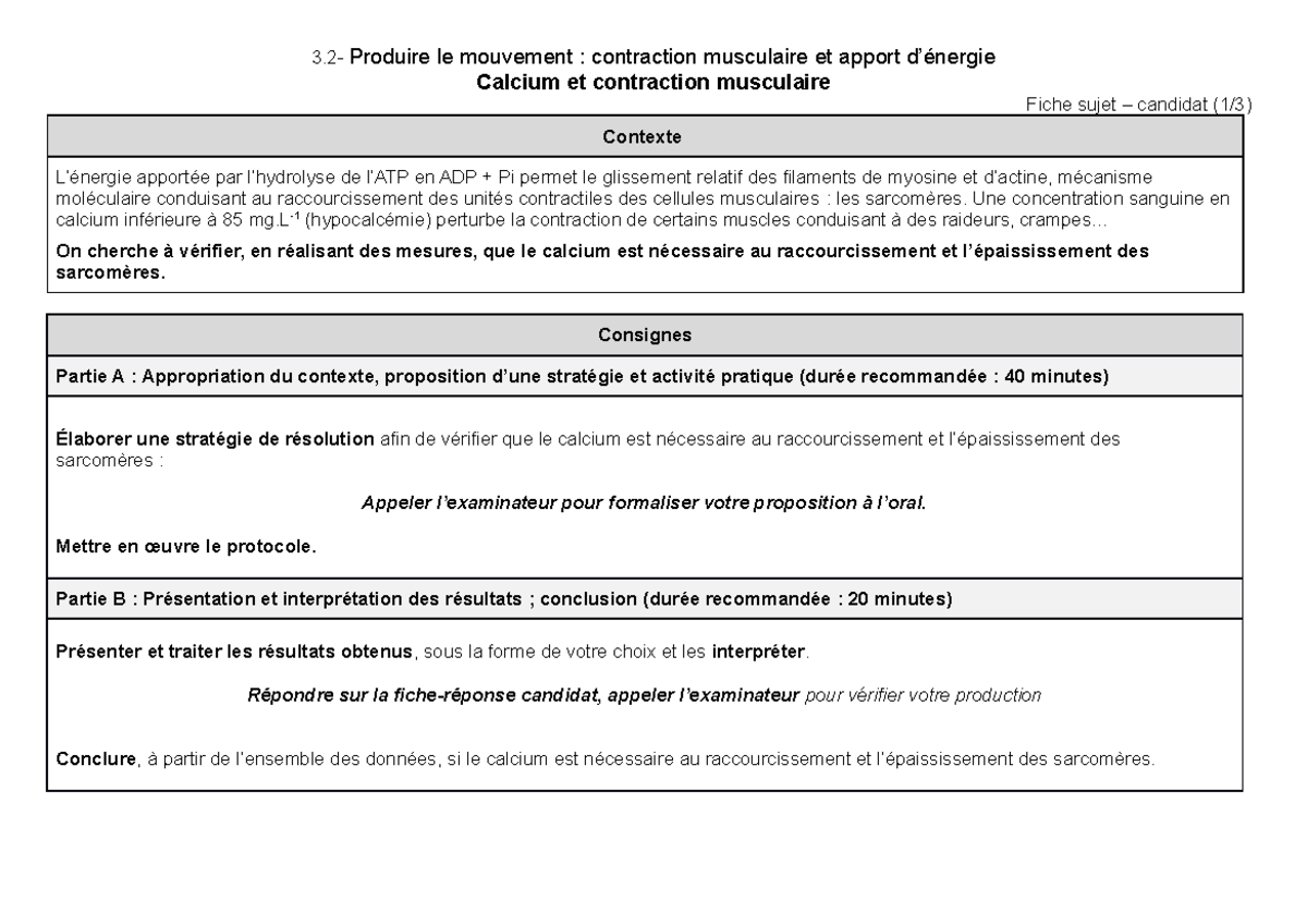 ECE 23 SVT 03 - Exercice de Sciences de la vie et de la Terre - 3 ...