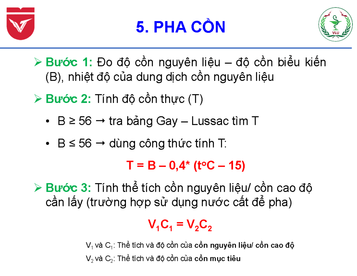 Huong dan pha con - From student - Bước 1: Đo độ cồn nguyên liệu – độ ...