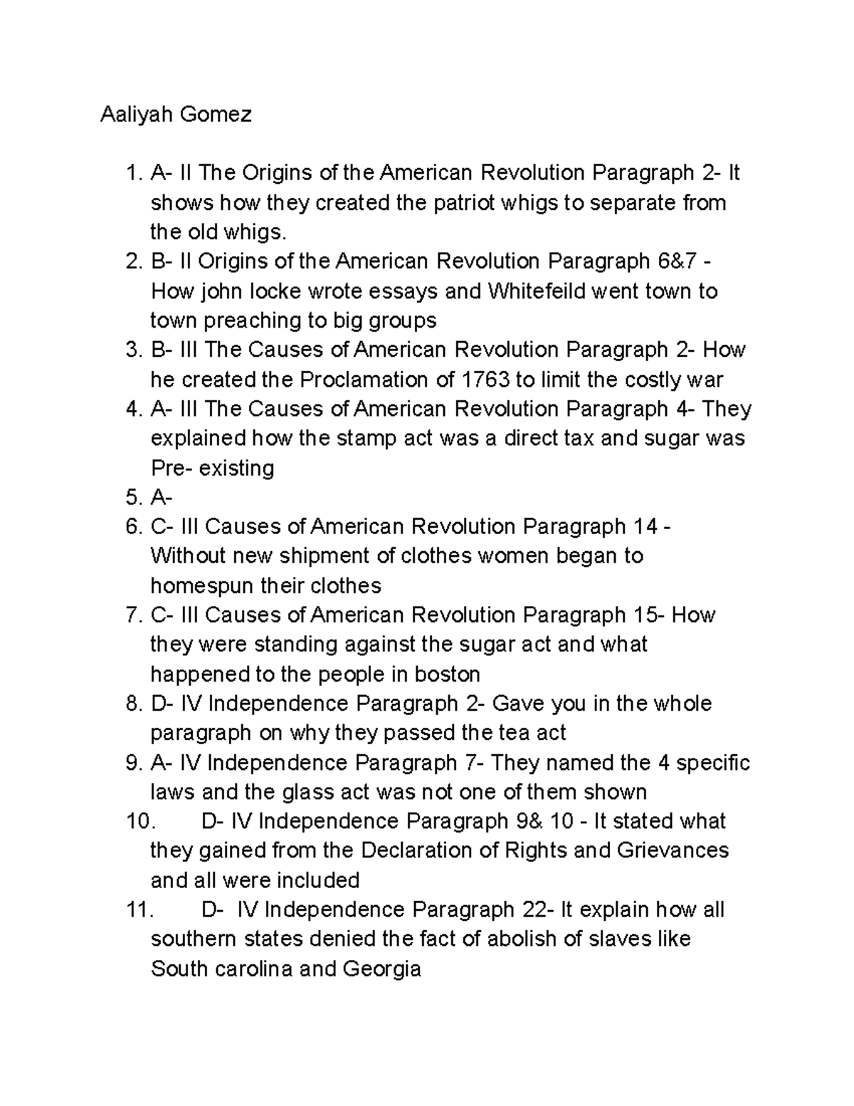 Chapter 5 Questions - Aaliyah Gomez A- II The Origins of the American ...