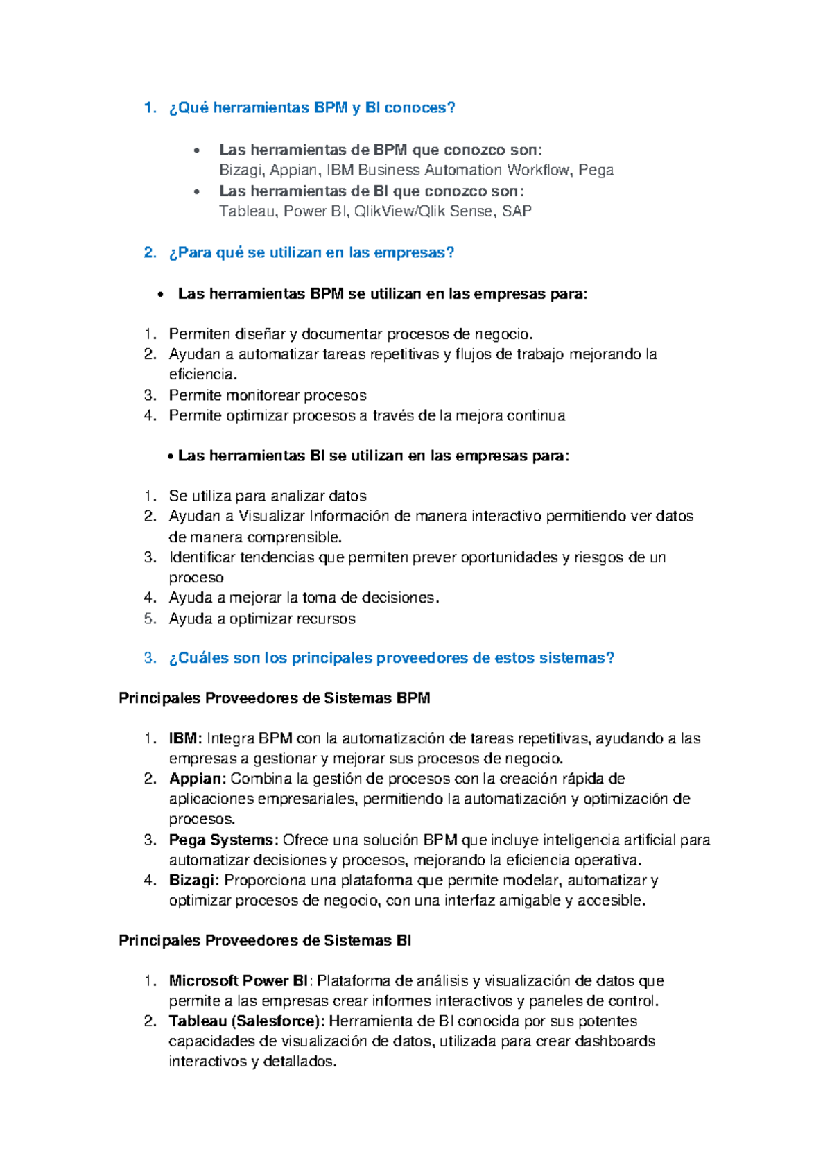 Qué herramientas BPM y BI conoces - ¿Qué herramientas BPM y BI conoces? Las herramientas de BPM ...