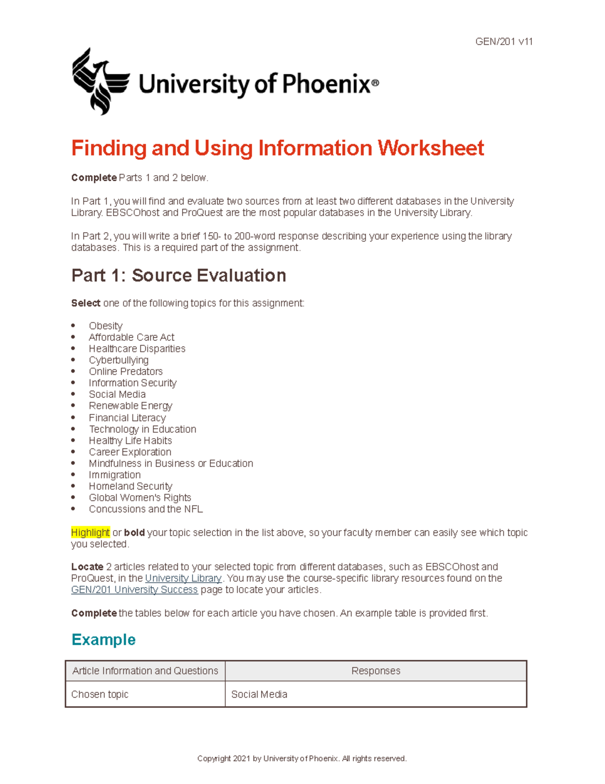 Gen201 v11 new wk4 finding and using information worksheet - GEN/201 v ...
