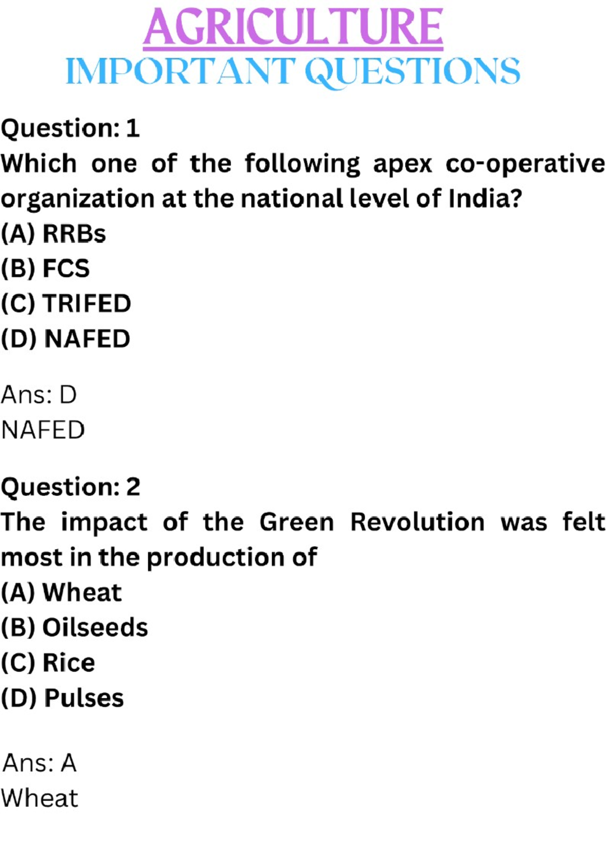 Agriculture 3 - General Agriculture I - Studocu