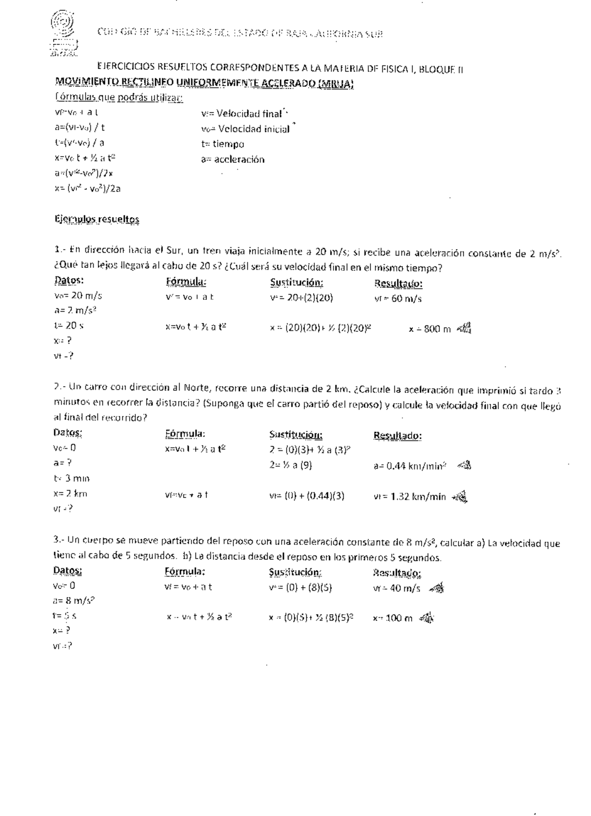 Ejercicios de preparacion - Física Mecánica - Studocu