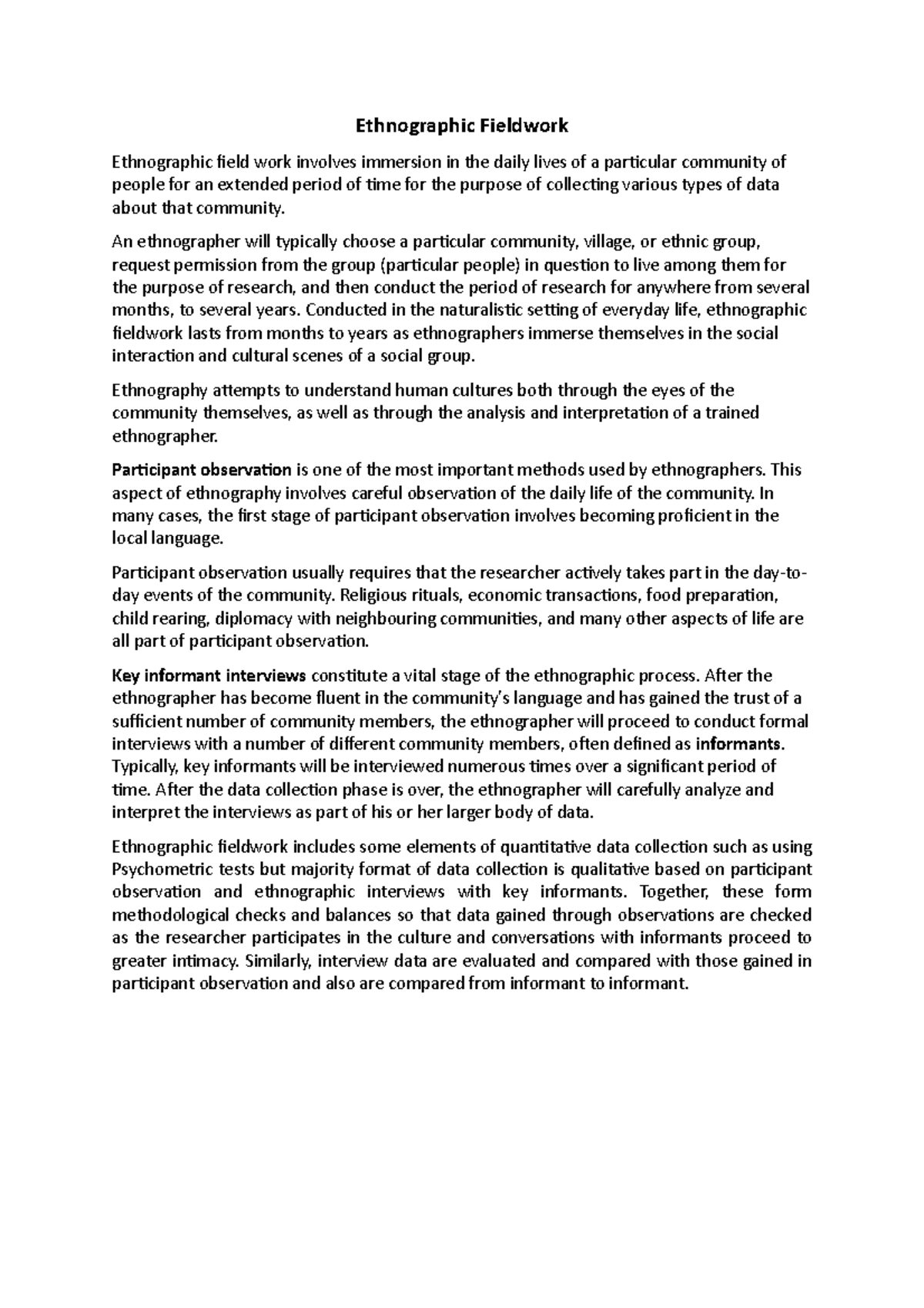 Ethnographic Fieldwork and Punch (2002 ) - Ethnographic Fieldwork ...