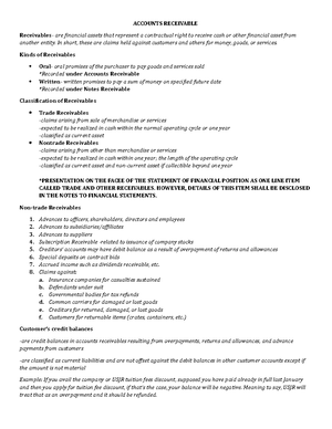 Accounts Receivable Notes - 1 collectible from customers and others ...