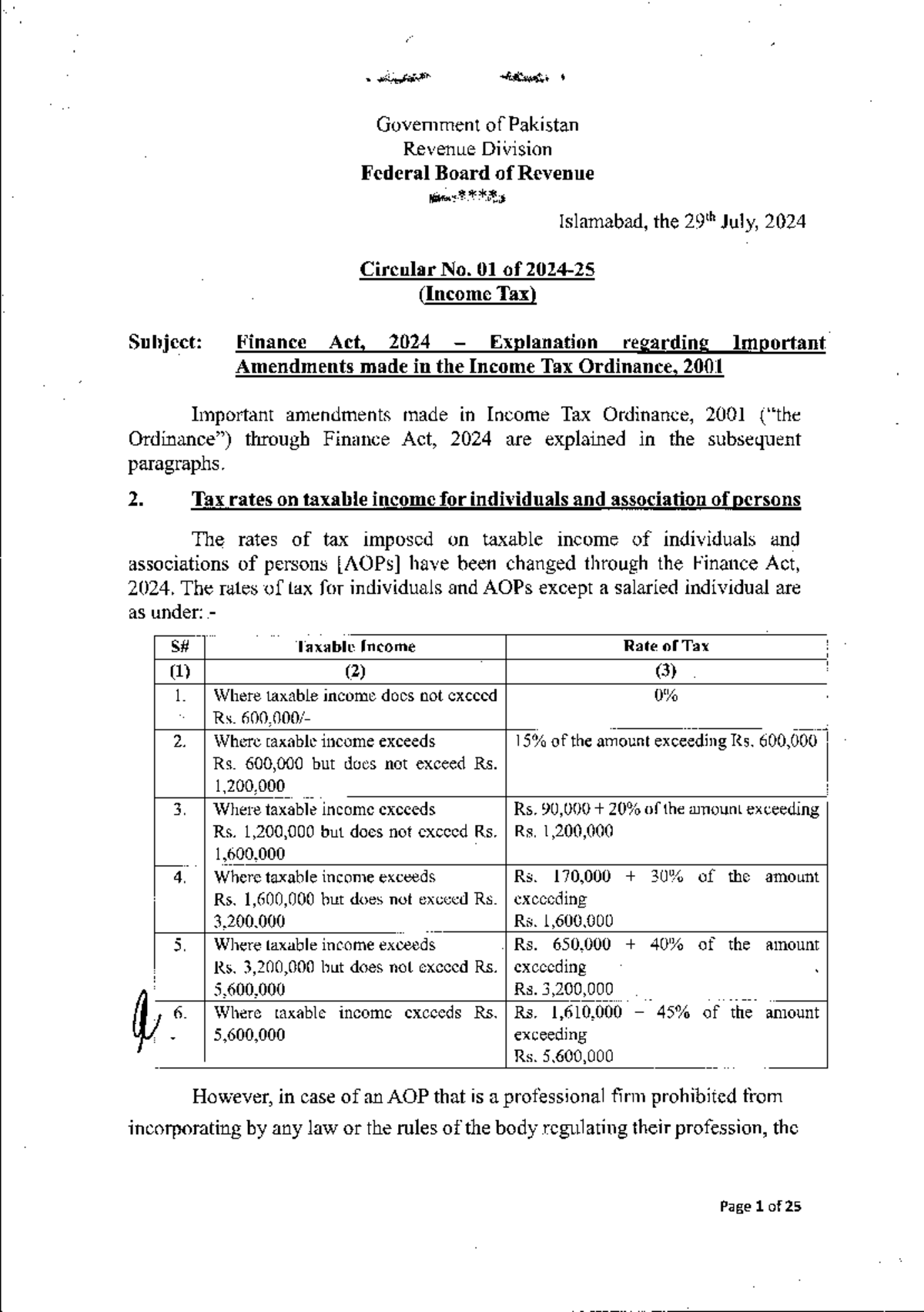 Income tax - INFORMATIVE - 4 Government of Pakistan Revenue Division ...