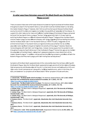 The Black Death Portfolio - J The progression of seminars, of which ...