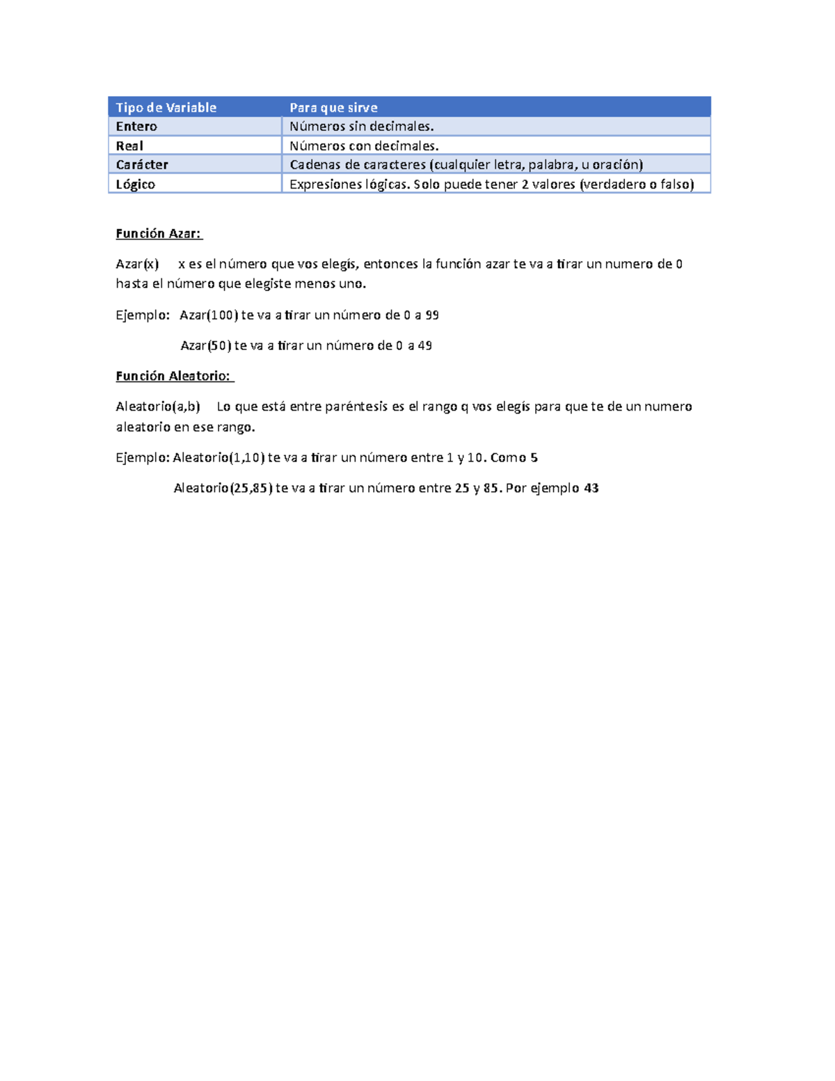 Pseint Tipo De Variable Para Que Sirve Entero Números 3359