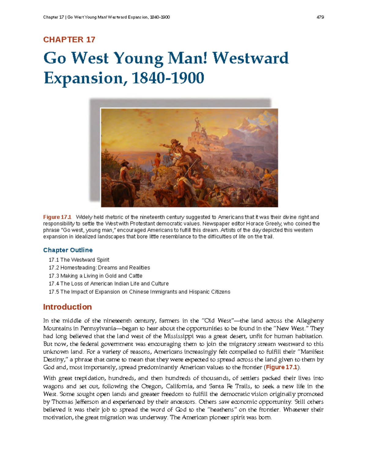 Chapter 17 - Course lecture - CHAPTER 17 Go West Young Man! Westward ...