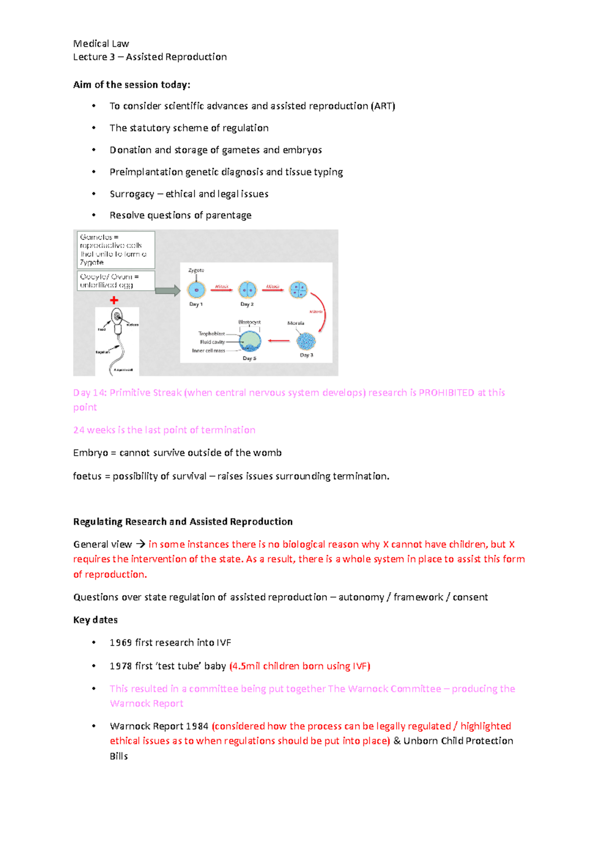Lecture 3 Assisted Reproduction - Lecture 3 – Assisted Reproduction Aim ...