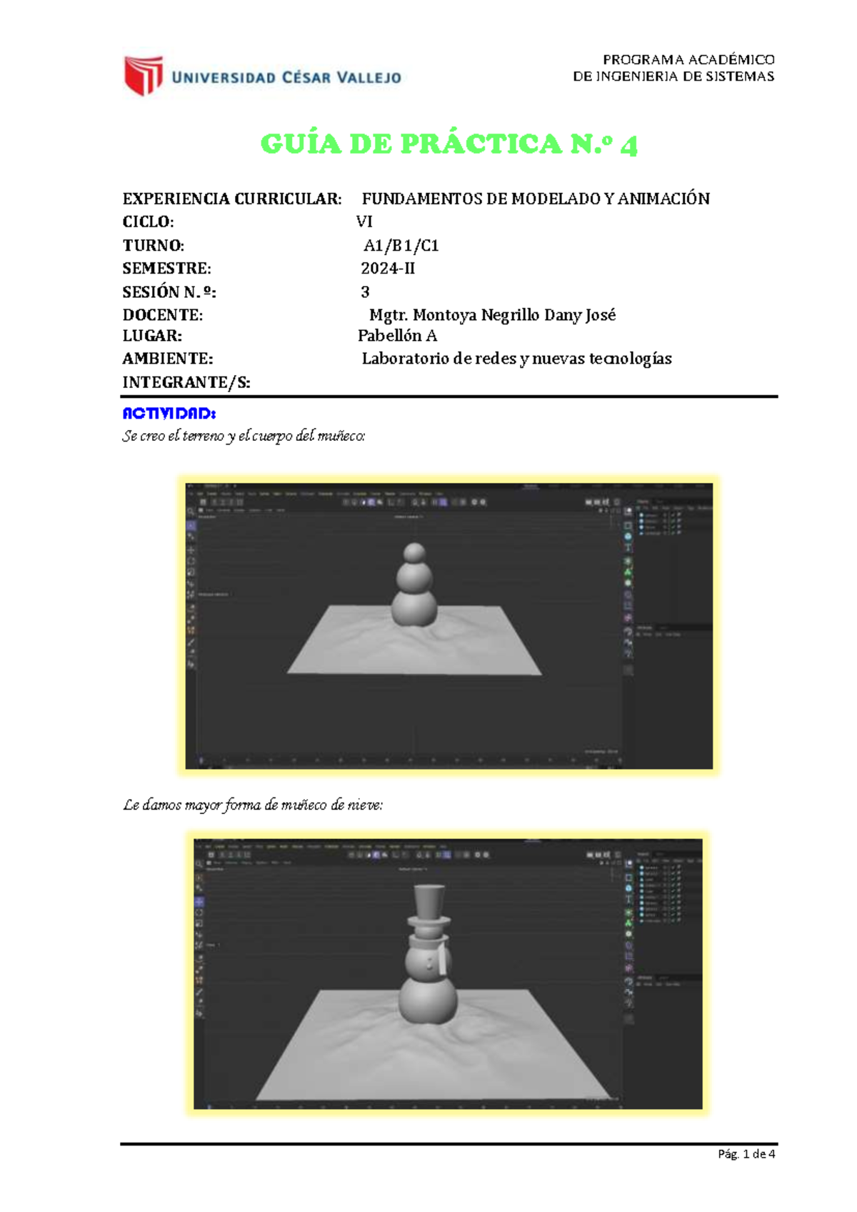 Semana 04 - Modelado - sesion 04 - DE INGENIERIA DE SISTEMAS GUÍA DE PRÁCTICA N. o 4 EXPERIENCIA ...