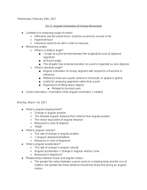 Ch.6 The Biomechanics of Human Skeletal Muscle - Wednesday, March 10th ...