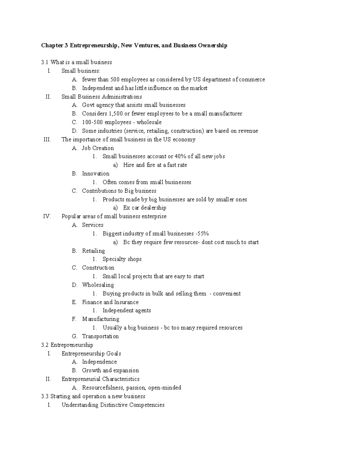 Chapter 3 - Summary Business Essentials - Chapter 3 Entrepreneurship ...