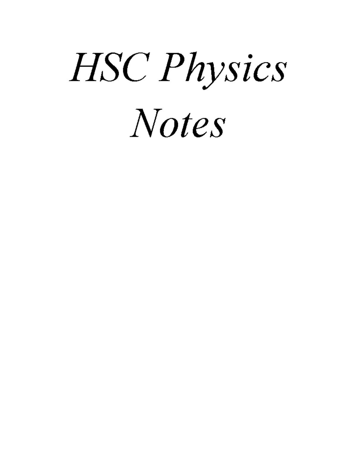 HSC Physics Notes - HSC Physics Notes Module 5: Advanced Mechanics ...
