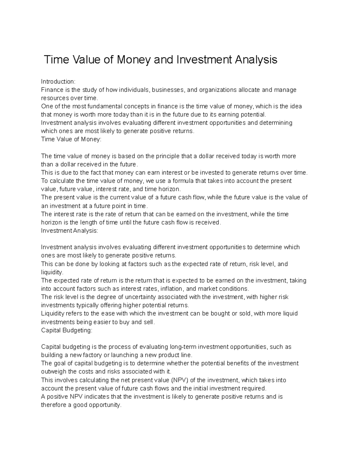 Introduction to Business (BMT-1010) Lecture 173 - Time Value of Money ...