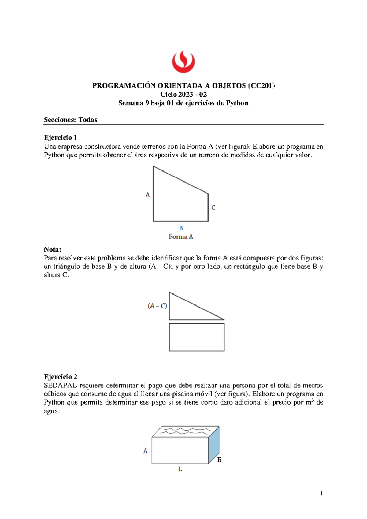 Hoja 01 de ejercicios de Python - PROGRAMACIÓN ORIENTADA A OBJETOS (CC ...