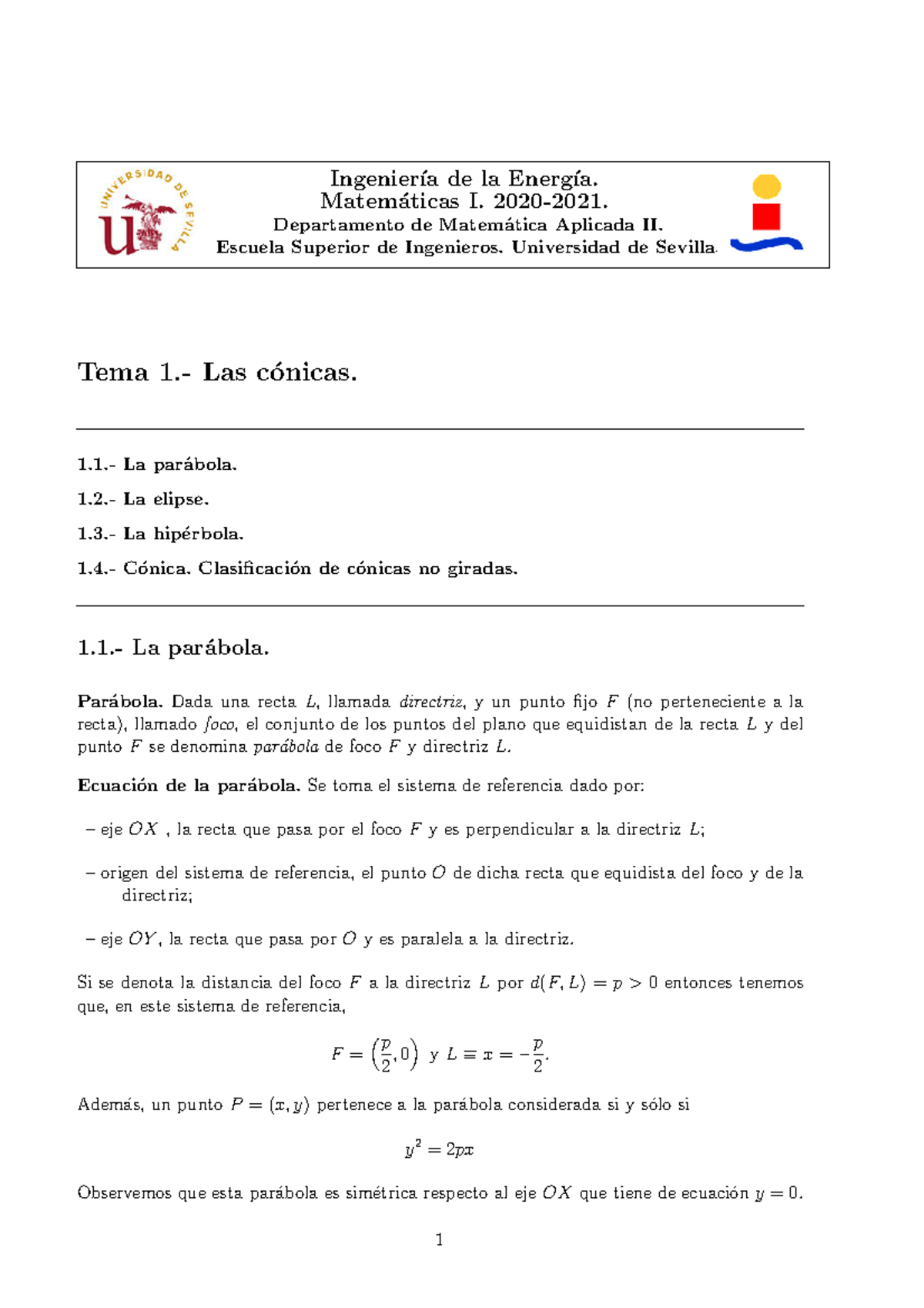 Tema 1 - Tema 1 introducción al álgebra - Ingenier ́ıa de la Energ ́ıa ...