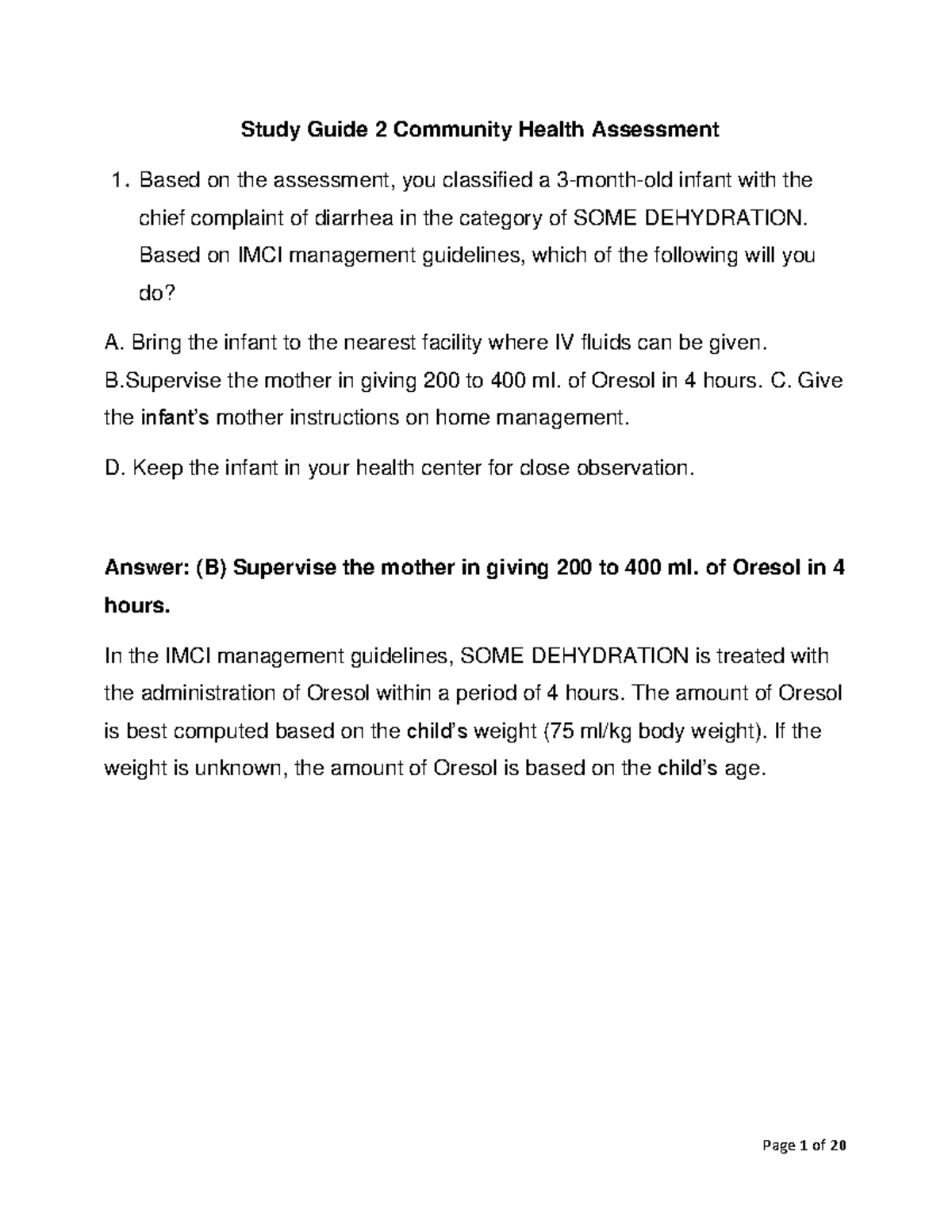Study Guide 2 Community Health Assessment - Study Guide 2 Community ...