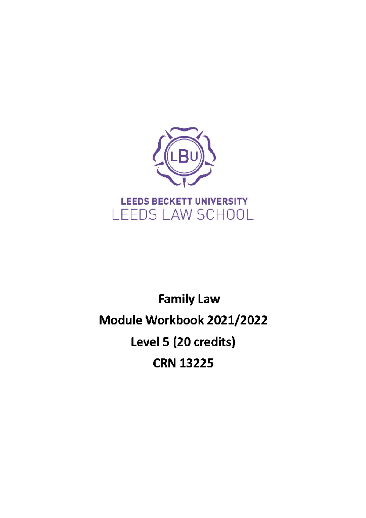 Family Law Module Workbook 2021-22 - Family Law Module Workbook 2021 ...
