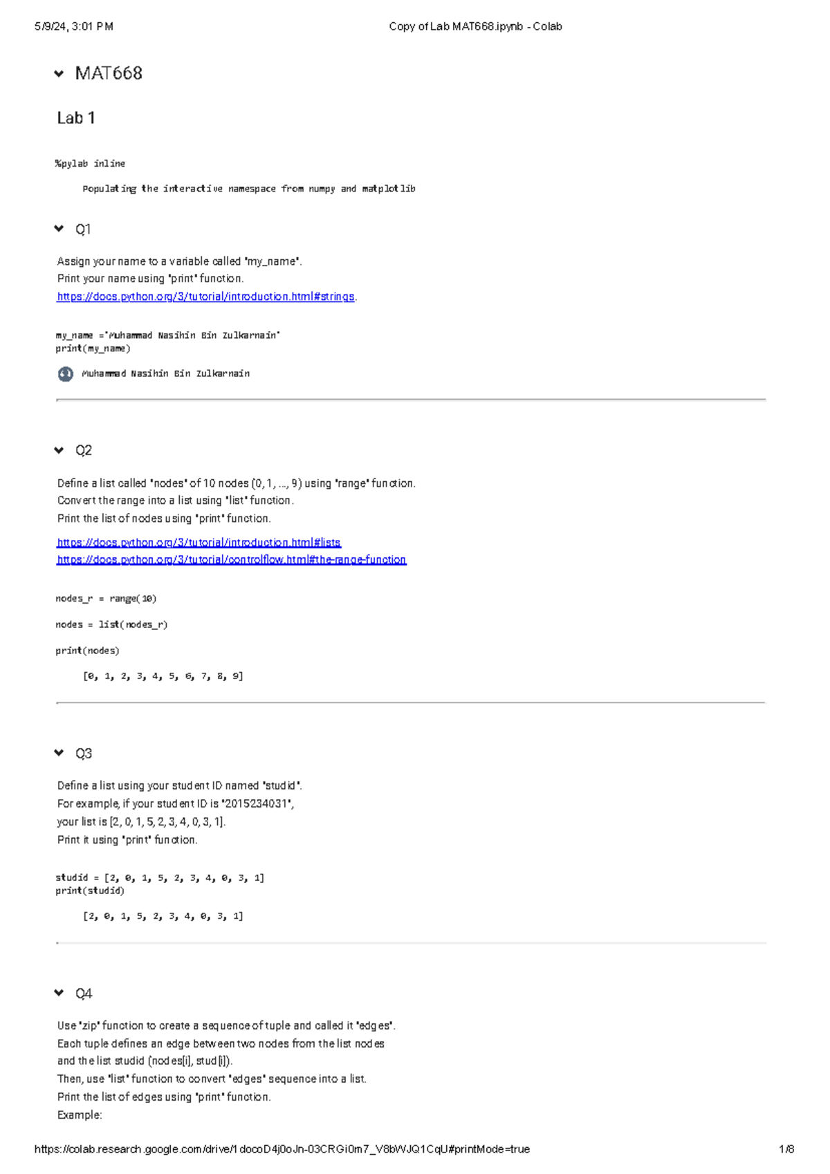 Assignment 1 Mat668 None Lab 1 Mat Pylab Inline Populating The Interactive Namespace From 