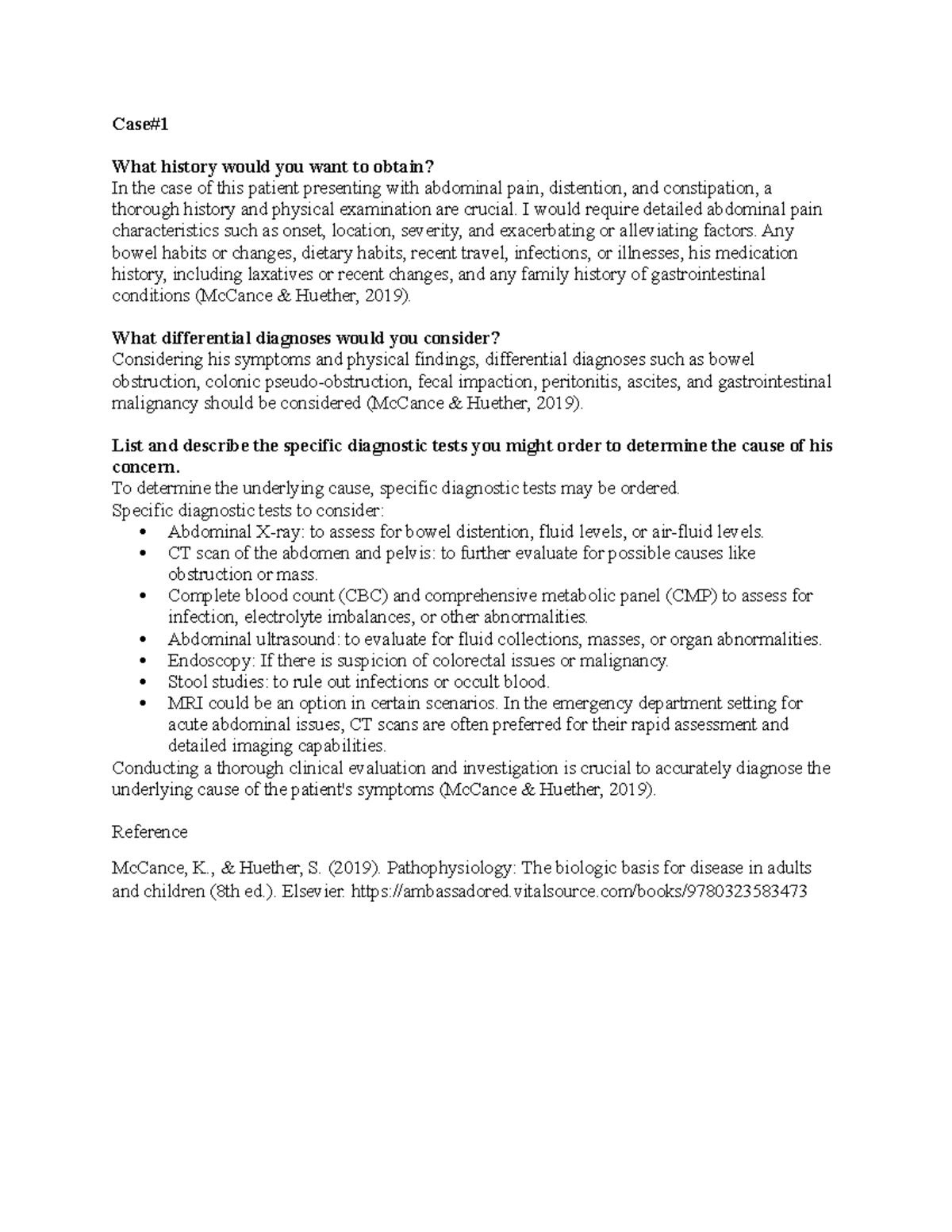 Unit 4 Discussion Case Study 1 - Case# What history would you want to ...