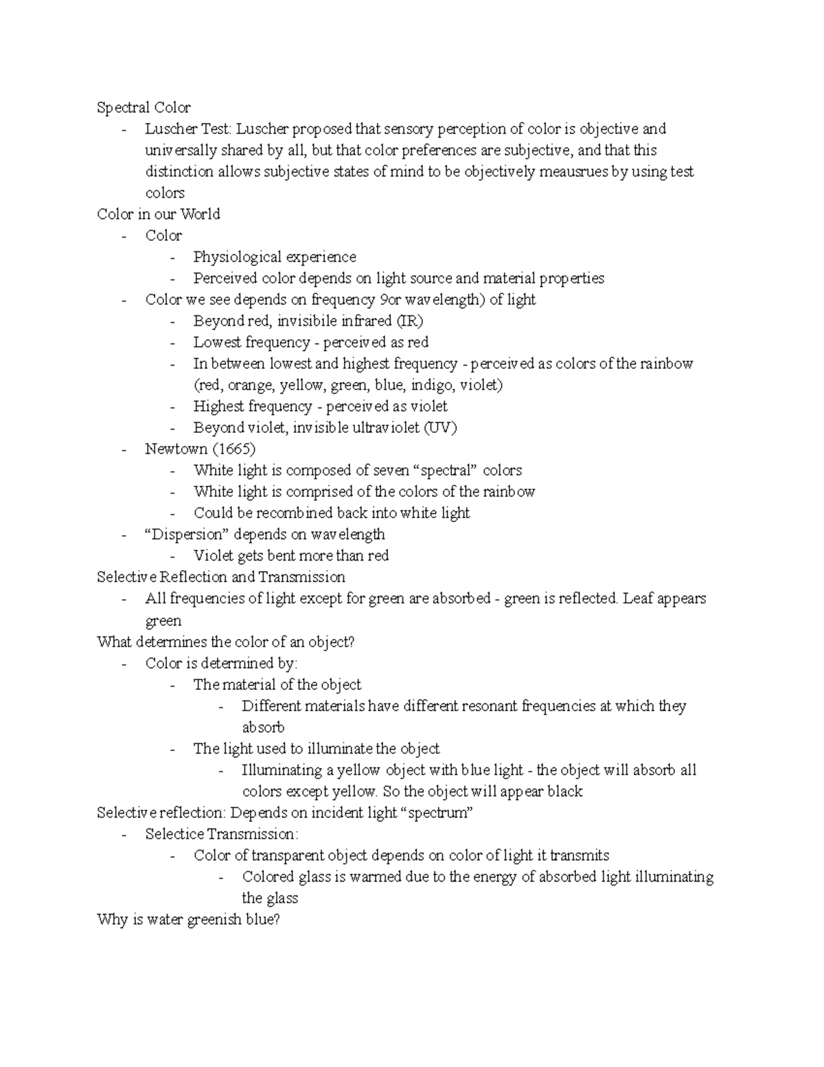 PHYS 153 Lecture 5 - Spectral Color - Luscher Test: Luscher proposed ...
