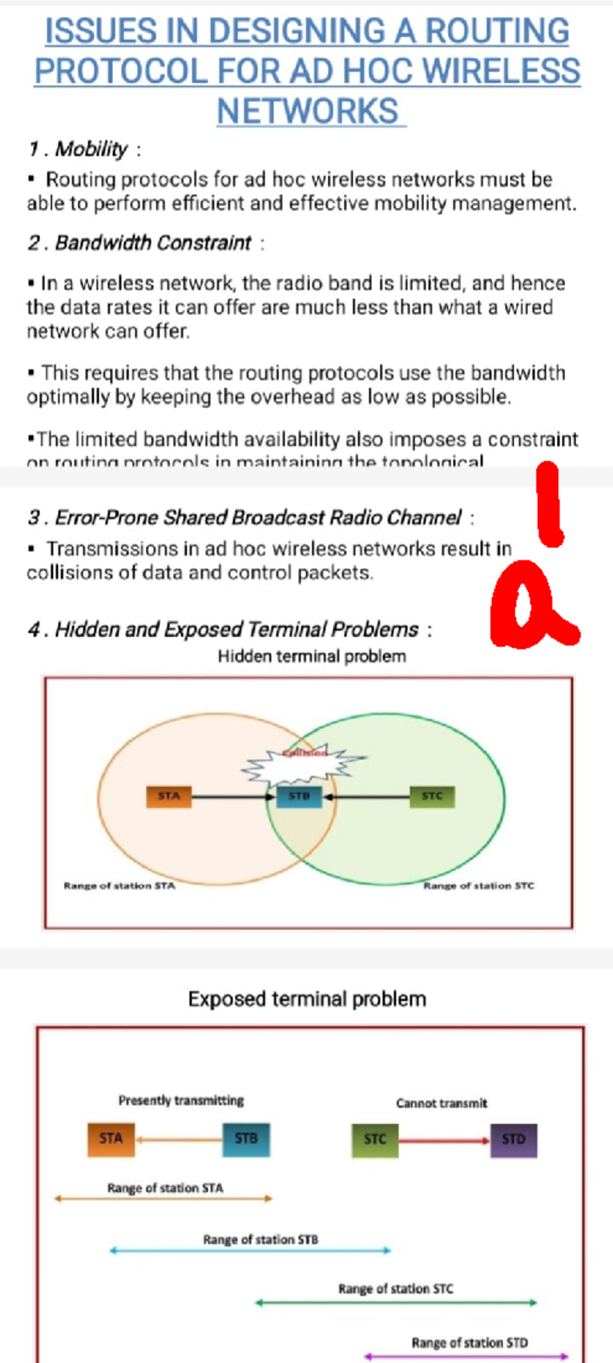 Mc Unit 3 Long Answers Mobile Computing Notes Issues In Designing A Routing Protocol For Ad