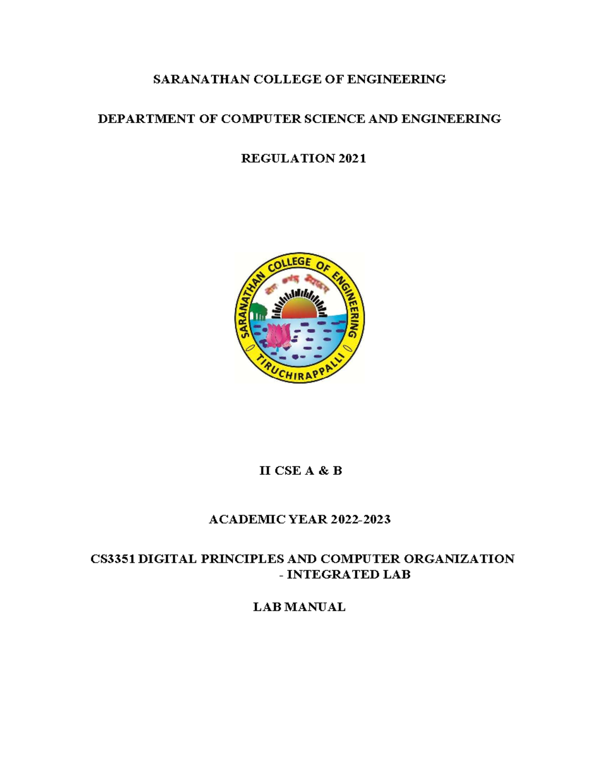 1-1-CS3351 DPCO Integrated Lab Manual (1). Corrected - SARANATHAN ...