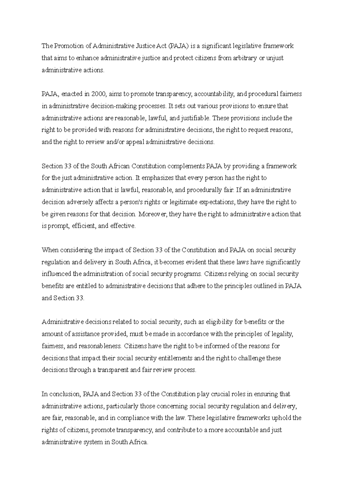 PAJAc v Section 33 of Constitution - The Promotion of Administrative ...