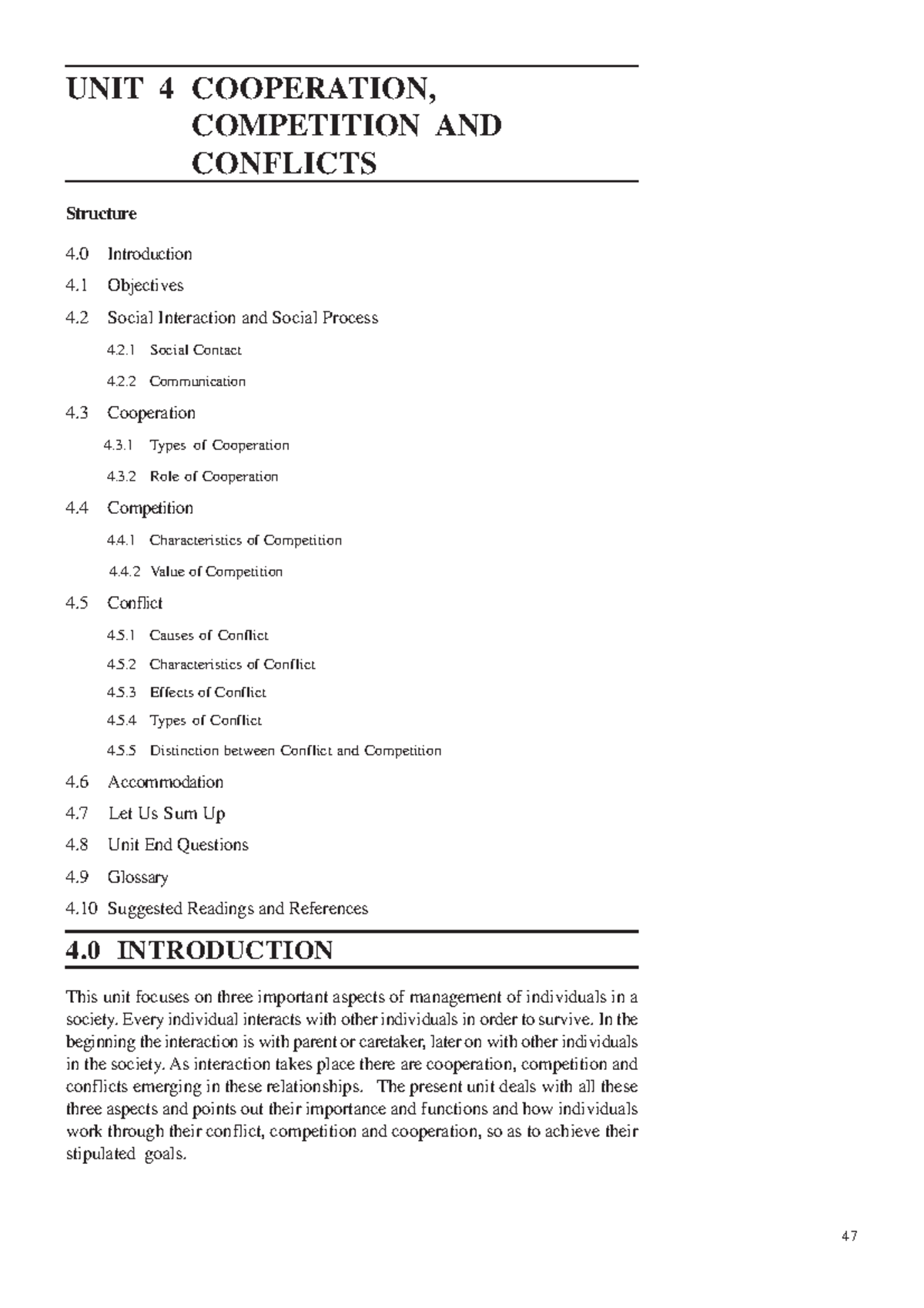 Unit-4 - Cooperation, Competition UNIT 4 COOPERATION, and Conflicts ...