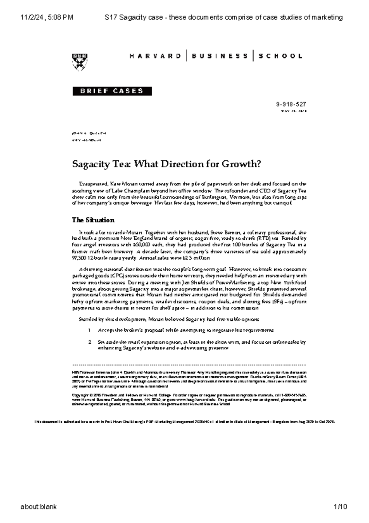 S17 Sagacity case - these documents comprise of case studies of ...