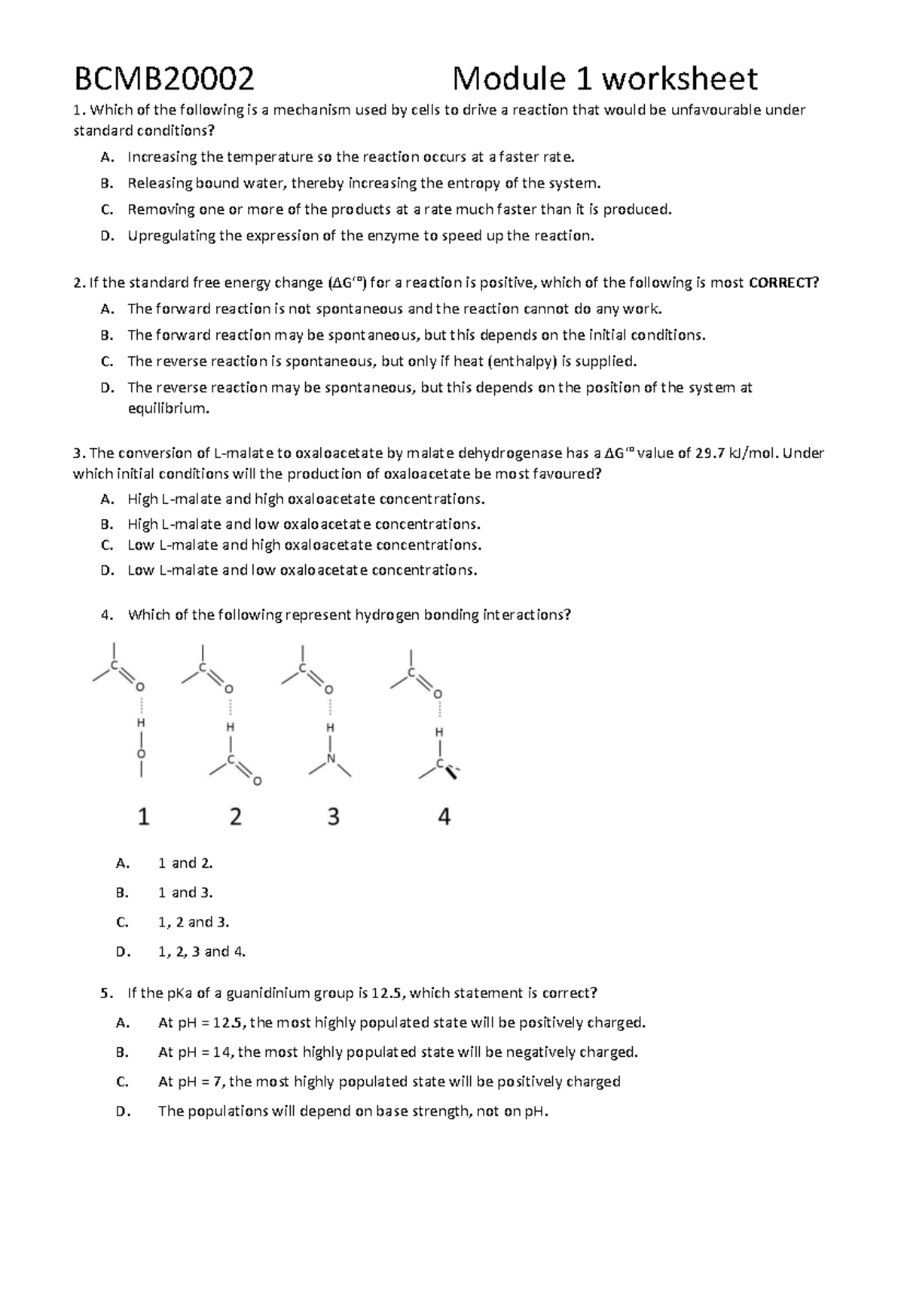 Module 1-4(lipids) worksheet without answers - BCMB20002 Module 1 ...