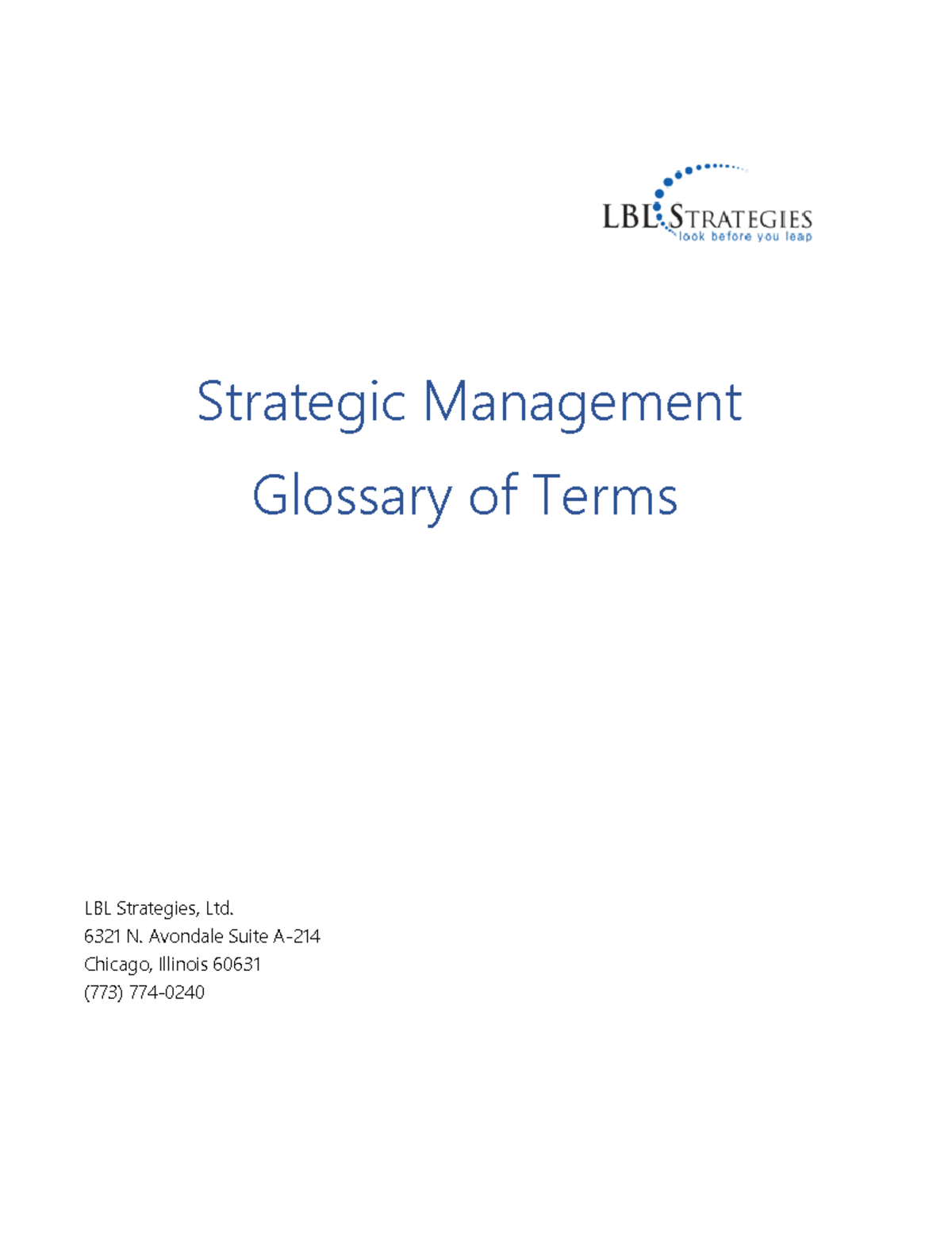 Strategic Management Glossary Terms - Strategic Management Glossary of ...