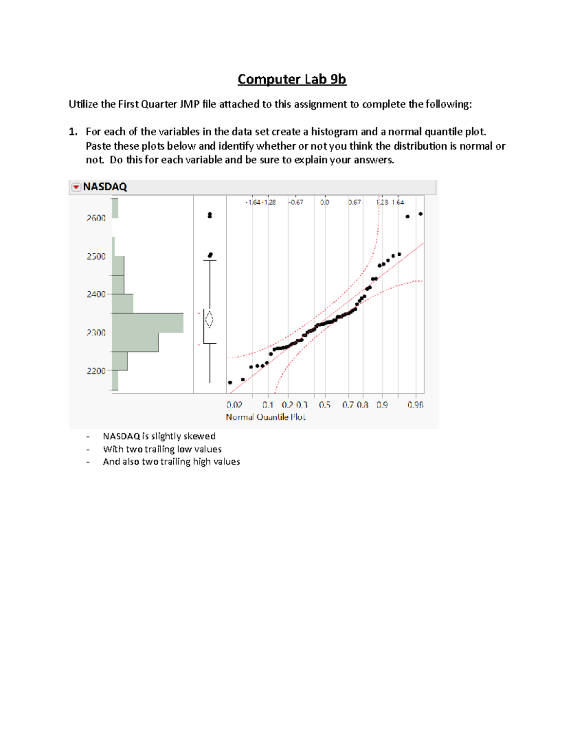 Computer Lab 9b Ryan Martin - Computer Lab 9b Utilize the First Quarter ...