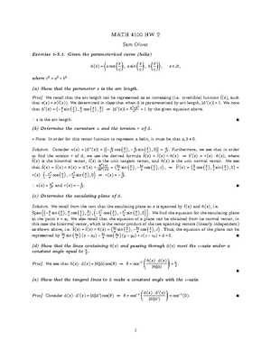MATH 4100 HW 1 - HW assignment - MATH 4100 HW 1 Exercise 1-2. Find a ...