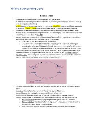 Full set of financial statements - GAAP I. Statement of financial ...