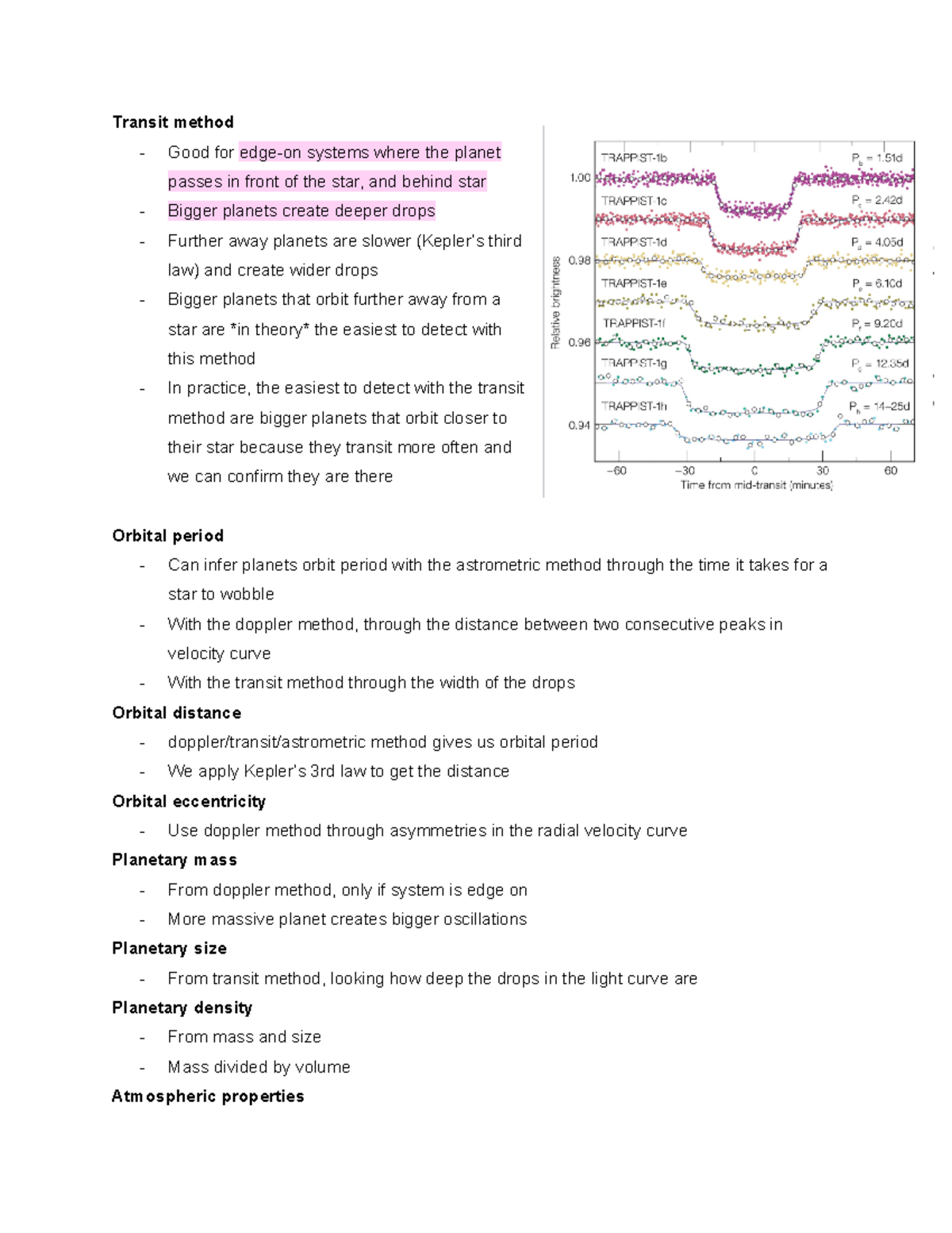 Lecture 13 - transit method - Transit method - Good for edge-on systems ...