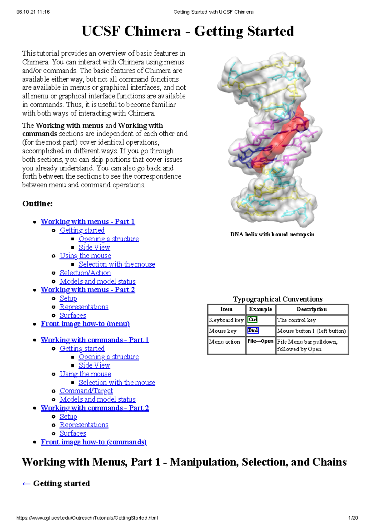 Chimera handleiding - DNA helix with bound netropsin Typographical ...