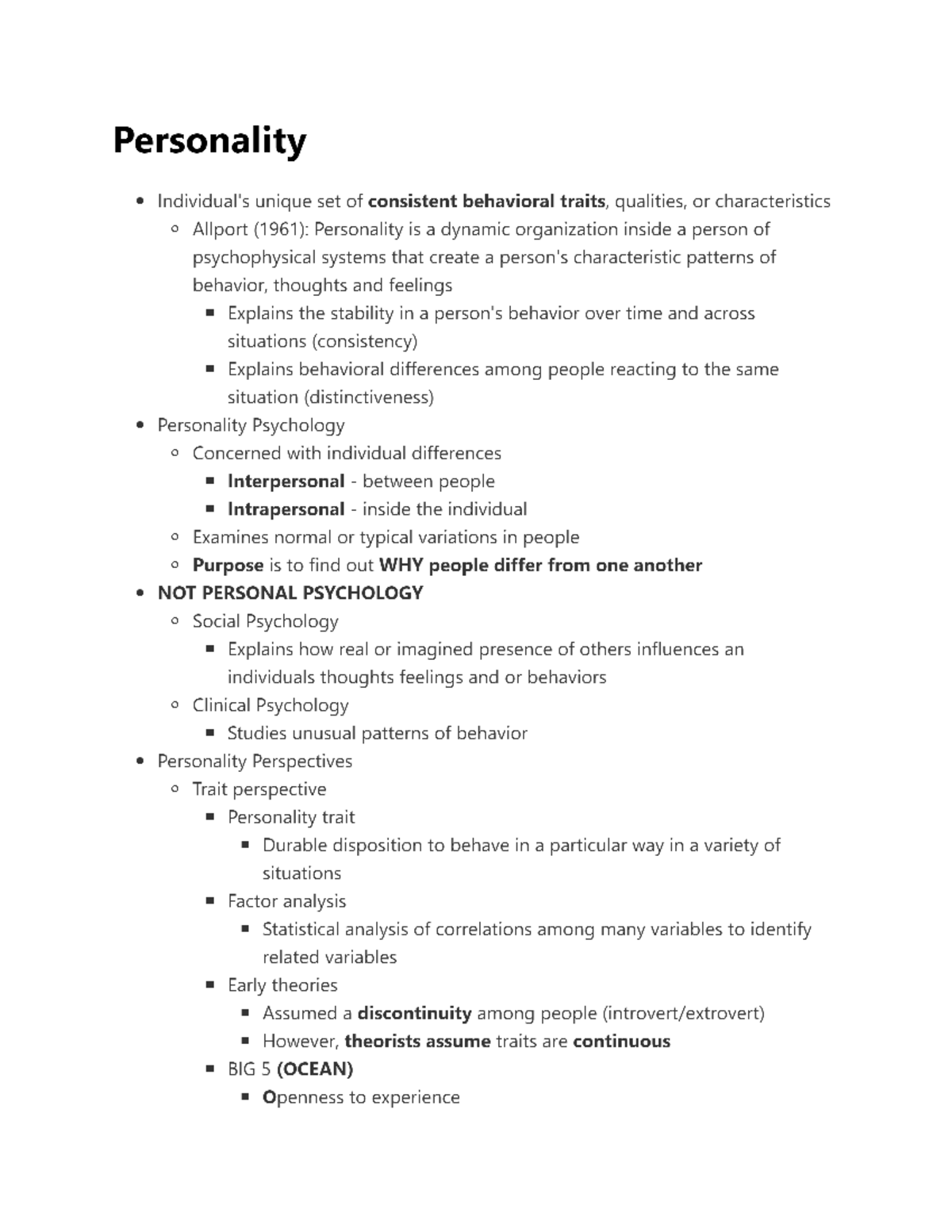 Personality In Social Psychology - PSYC 202 - Studocu