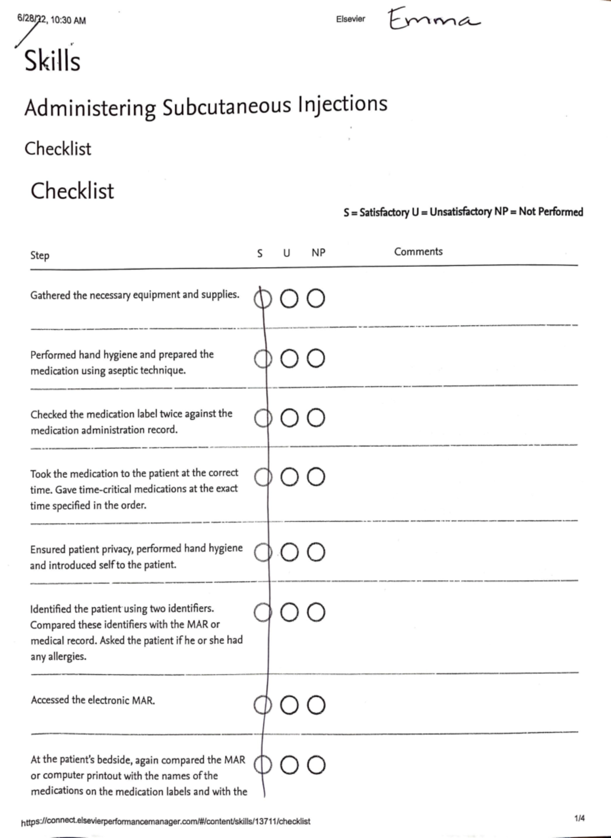 Administer Subcutaneous Injections Assessment - 72, 10:30,AM Ski ...
